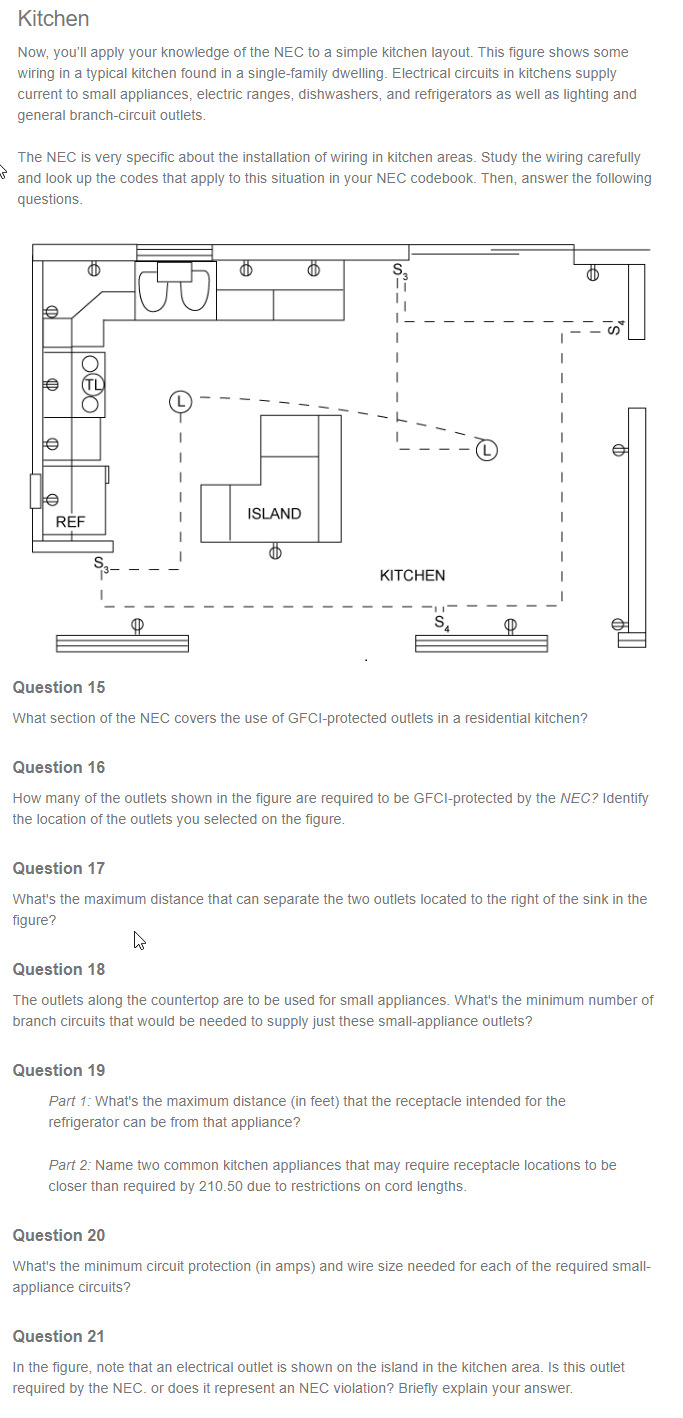Solved Kitchen Now, you'll apply your knowledge of the NEC | Chegg.com
