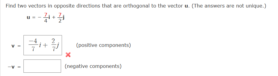 Solved Find two vectors in opposite directions that are | Chegg.com