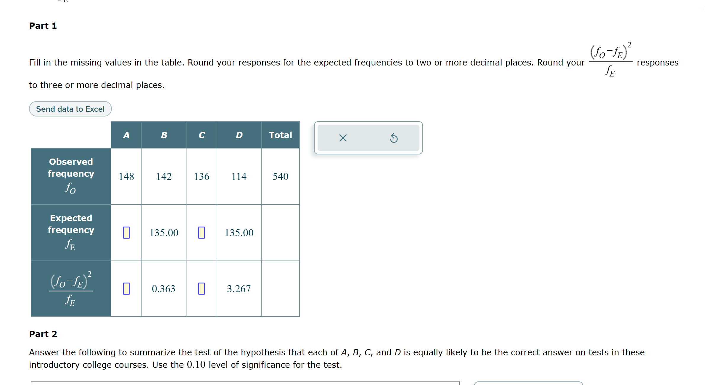 Solved Fill in the missing values in the table. Round your | Chegg.com