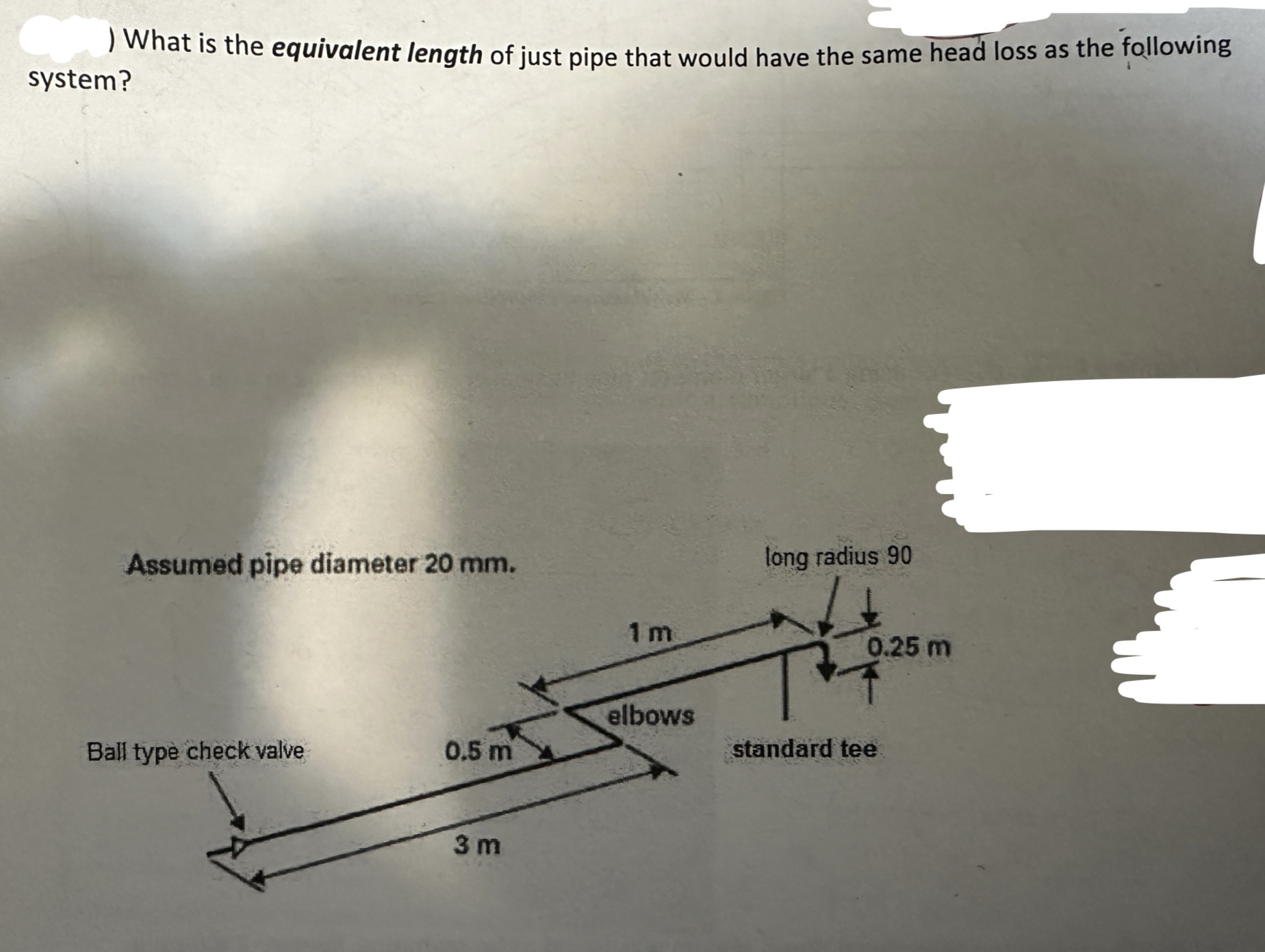 Solved What is the equivalent length of just pipe that would | Chegg.com