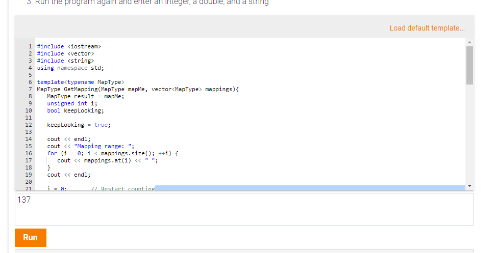 ZYDE 7.3.1: Map a value using a function template. | Chegg.com ZYDE 7.3.1: Map a value using a function template. | Chegg.com