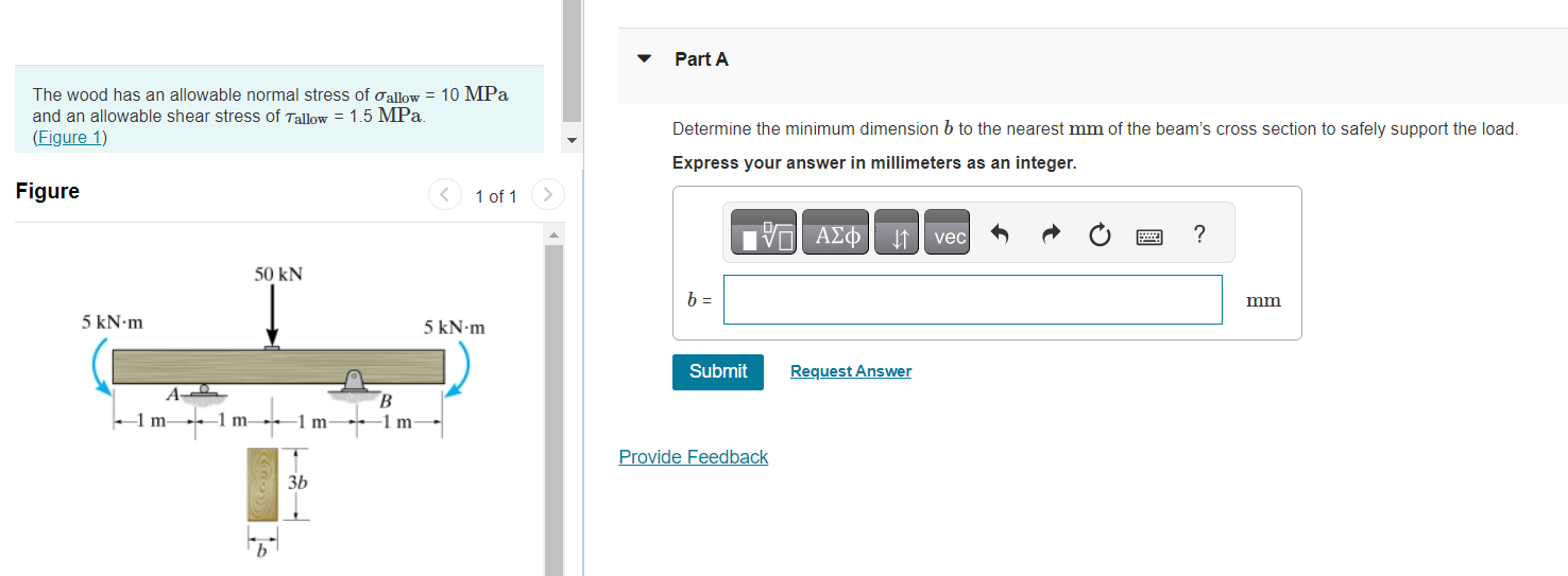 Solved The wood has an allowable normal stress of σallow | Chegg.com