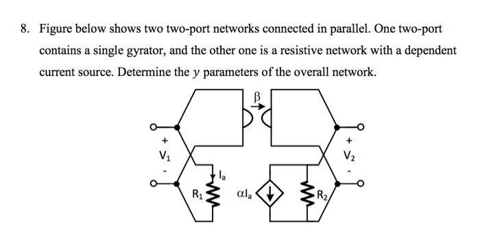 Solved 8. Figure below shows two two-port networks connected | Chegg.com