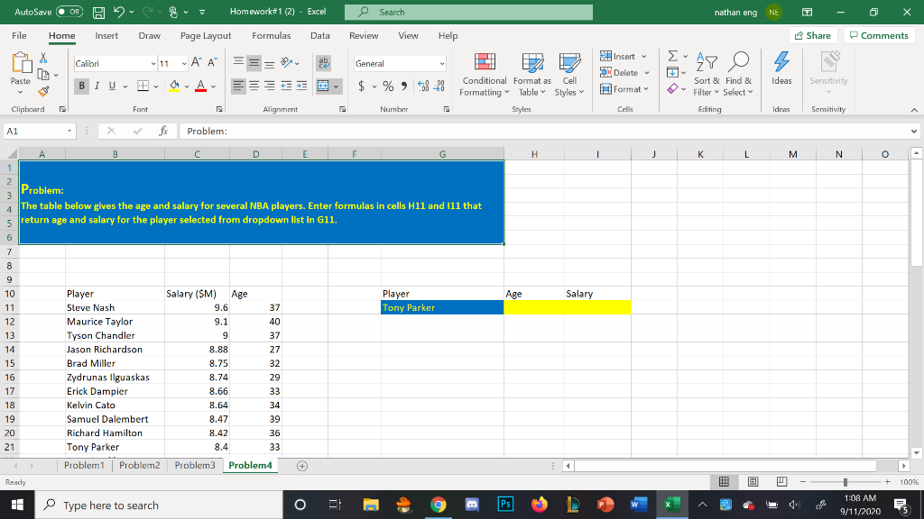 Solved Hello, I need help with my excel homework. Any help | Chegg.com