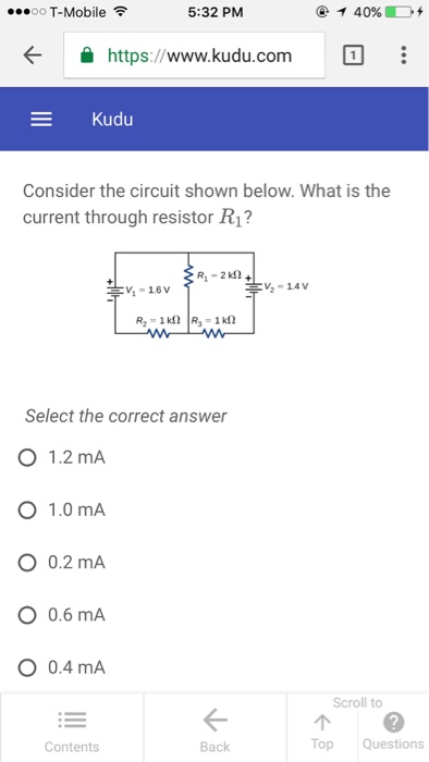 Solved Consider the circuit shown below. What is the current | Chegg.com