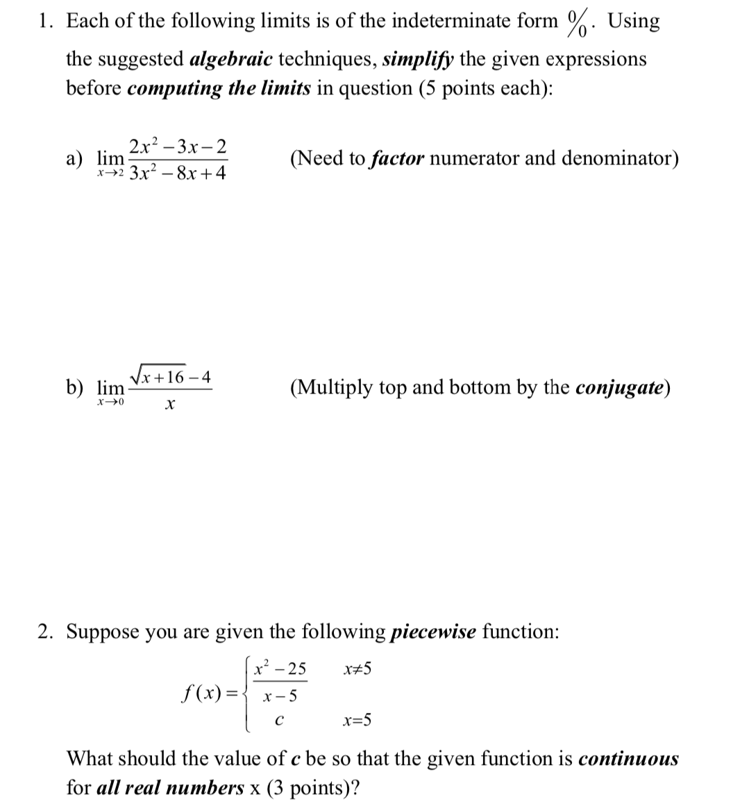 Solved This is calculus please solve as such! I know there | Chegg.com