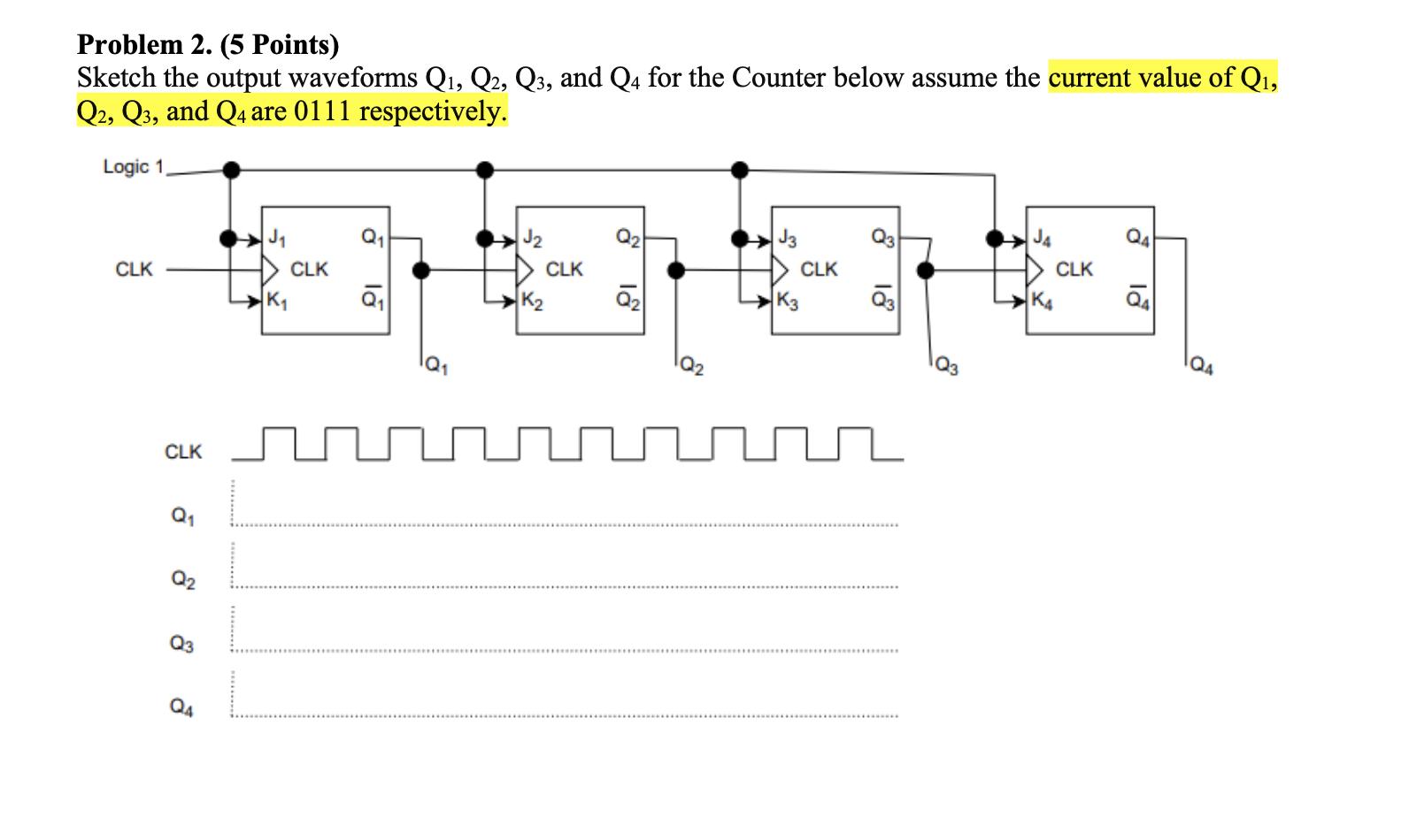 Solved Problem 2. (5 Points) Sketch the output waveforms | Chegg.com