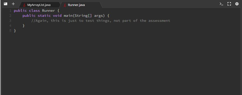 Solved In this exercise we'll expand upon the MyArrayList | Chegg.com