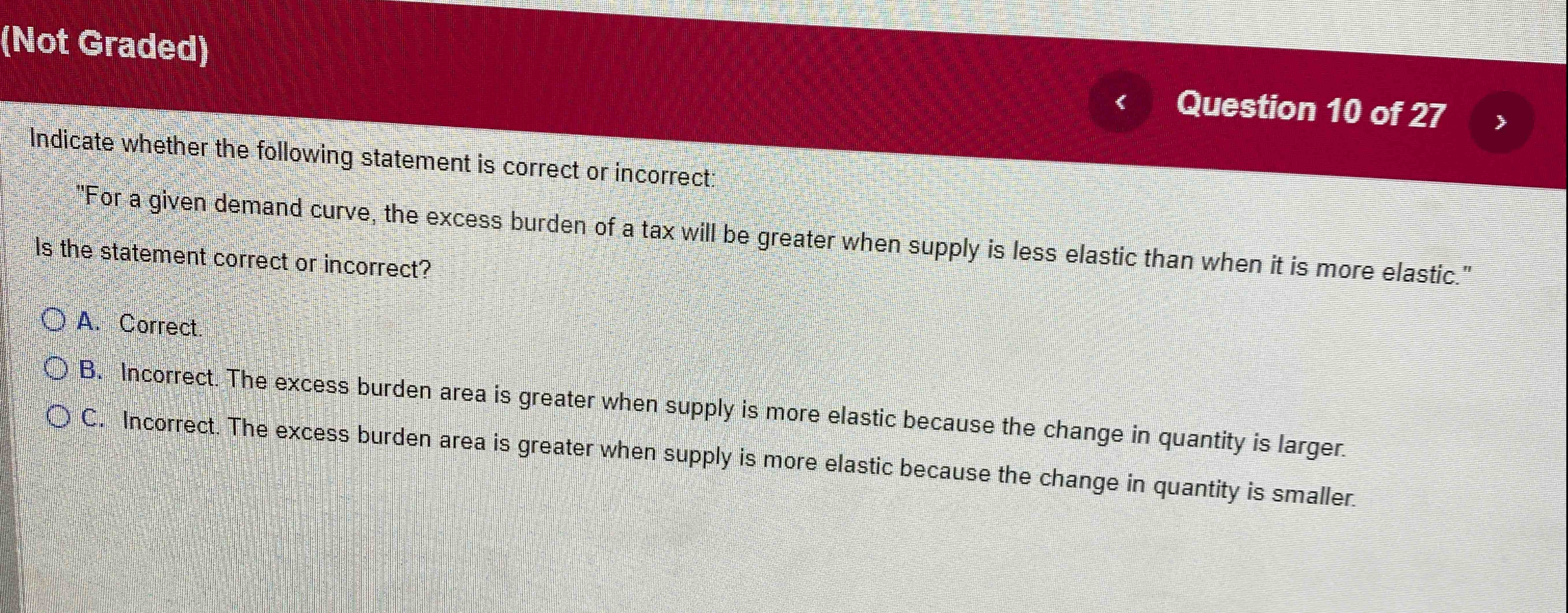 Solved Indicate whether the following statement is correct | Chegg.com