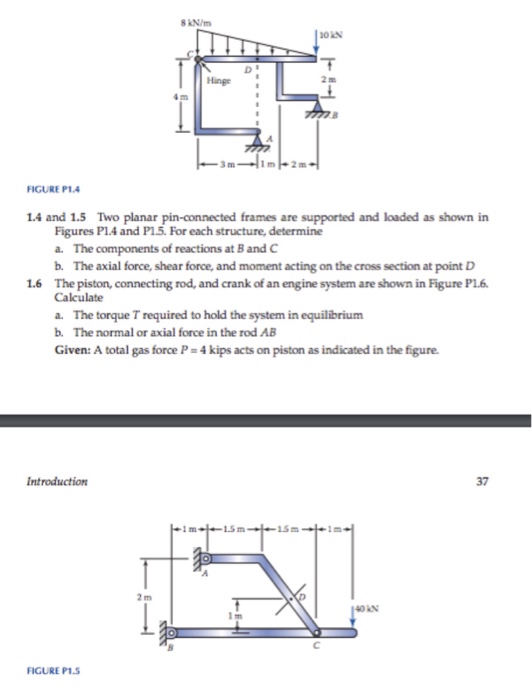 Solved Two planar pin-connected frames are supported and | Chegg.com