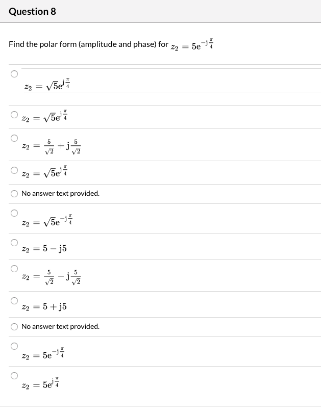 Solved Given are the following complex numbers: 21 6j5 -ji | Chegg.com