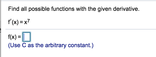 Solved Find all possible functions with the given | Chegg.com