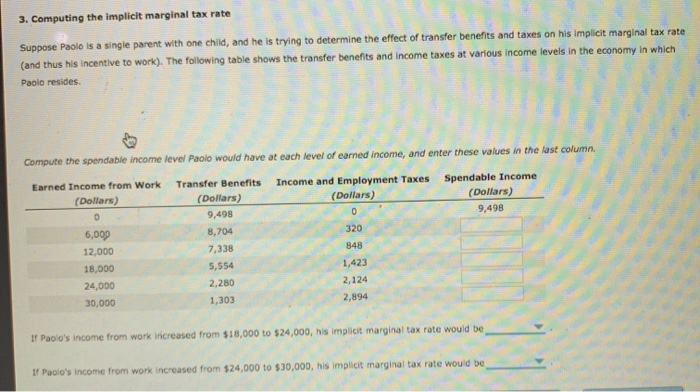 Solved 3. Computing the implicit marginal tax rate Suppose | Chegg.com