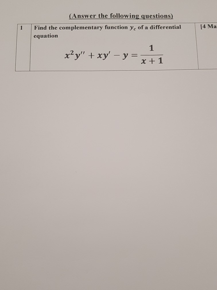 Solved (Answer the following questions [4 Ma Find the | Chegg.com