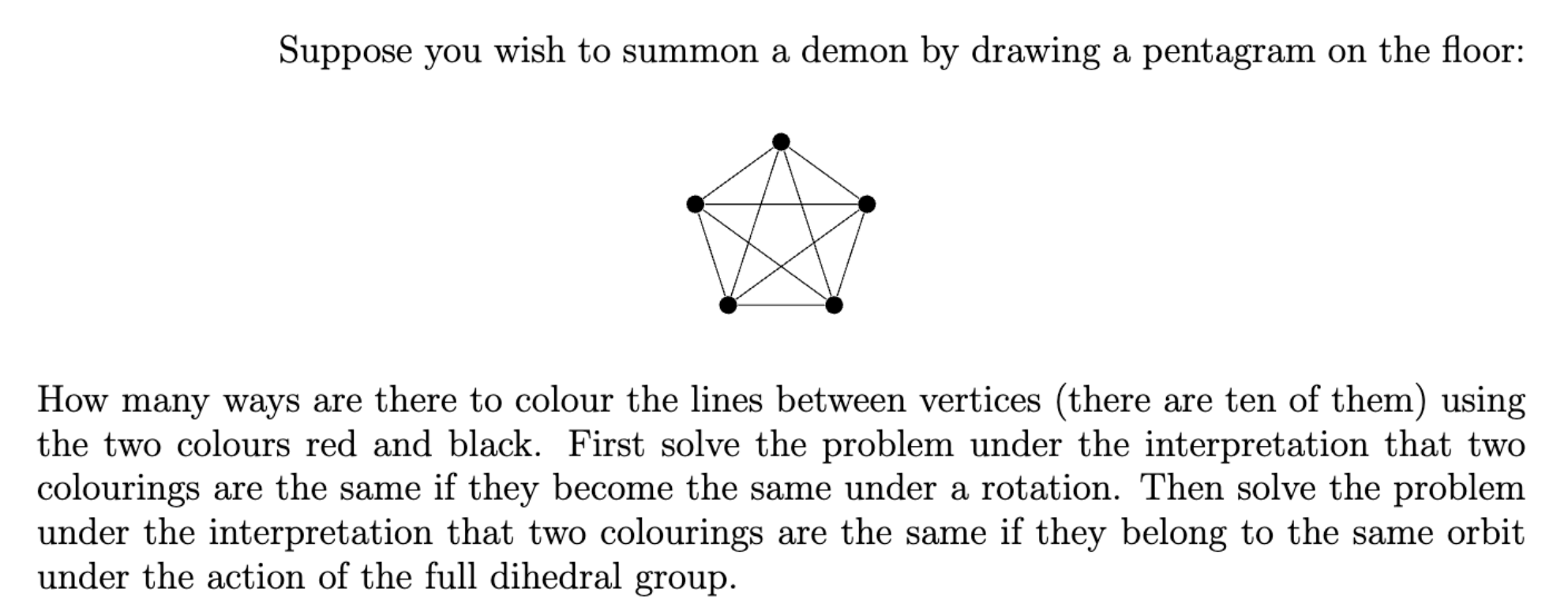 Solved Suppose you wish to summon a demon by drawing a | Chegg.com