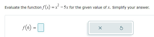 Solved Evaluate the function f(x)=x2-5x ﻿for the given value | Chegg.com