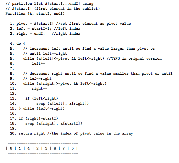 Solved Follow pseudo to partition the array using 1rst | Chegg.com