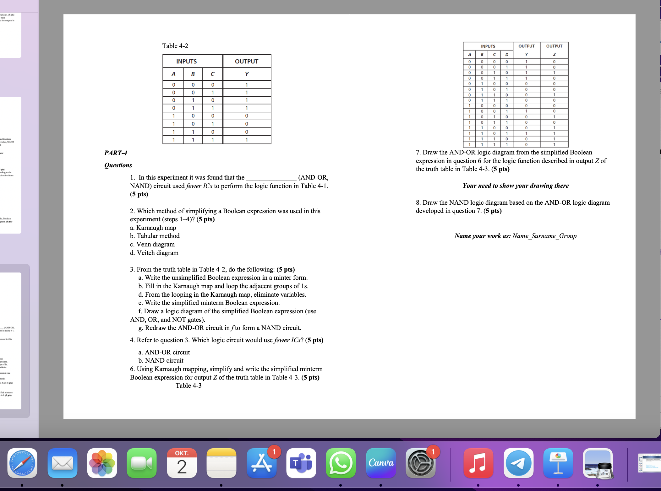 Solved Table 4-2 4RT−4 uestions 1. In this experiment it was | Chegg.com