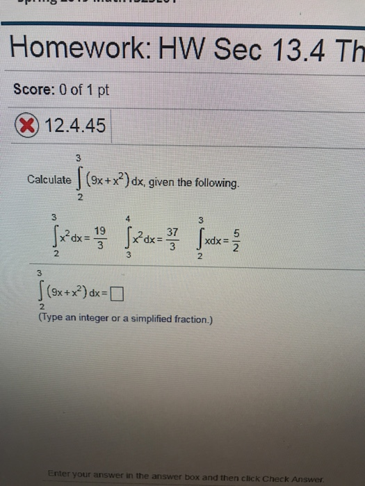 Solved Spring 2019 Math1325E01 Homework: HW Sec 13.4 7 | Chegg.com