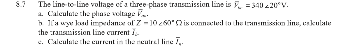 Solved 8.7 The line-to-line voltage of a three-phase | Chegg.com
