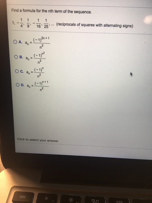 Solved Find a formula for the nth term of the sequence. 1, | Chegg.com