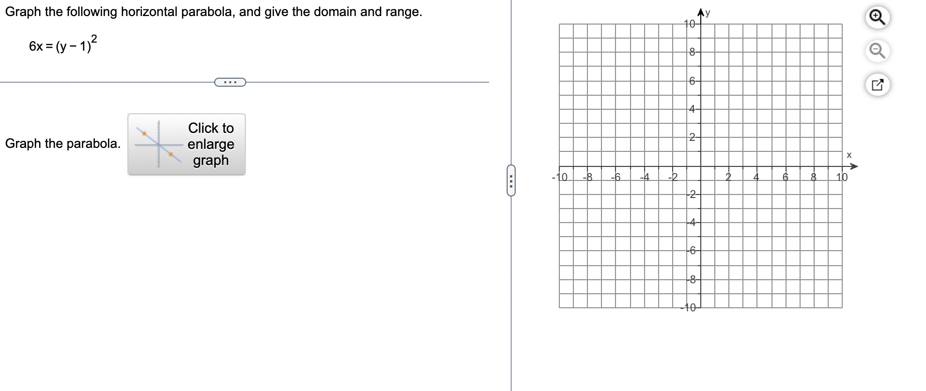 Solved Graph the following horizontal parabola, and give the | Chegg.com