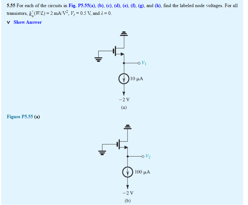 Solved 5.55 For each of the circuits in Fig. P5.55(a), (b), | Chegg.com
