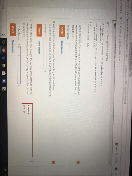 Solved 3 10 Data Type 1 Write As That Assigns The Variable
