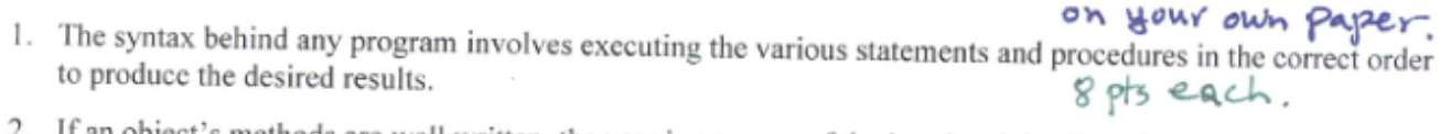 Solved on your own paper. 1. The syntax behind any program | Chegg.com