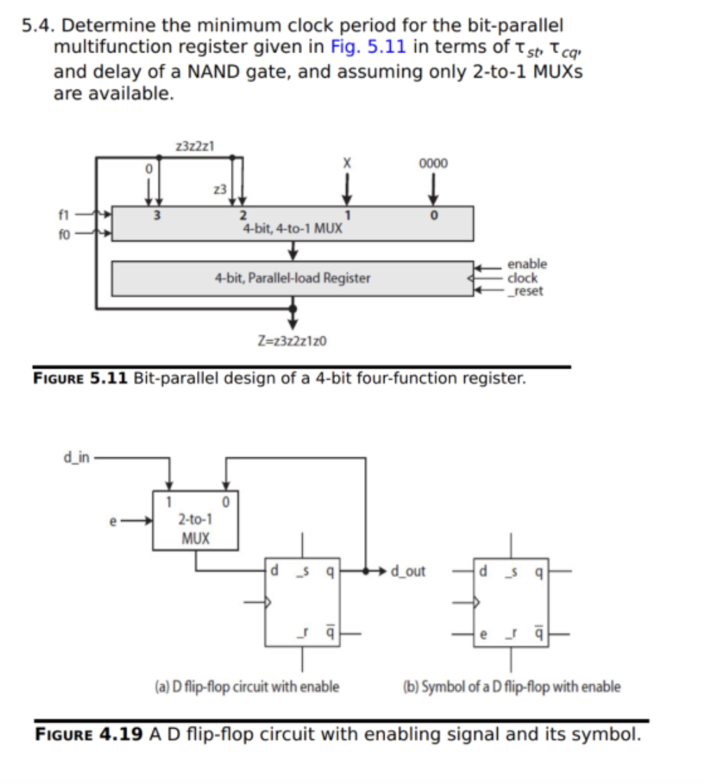 5.4. Determine the minimum clock period for the | Chegg.com