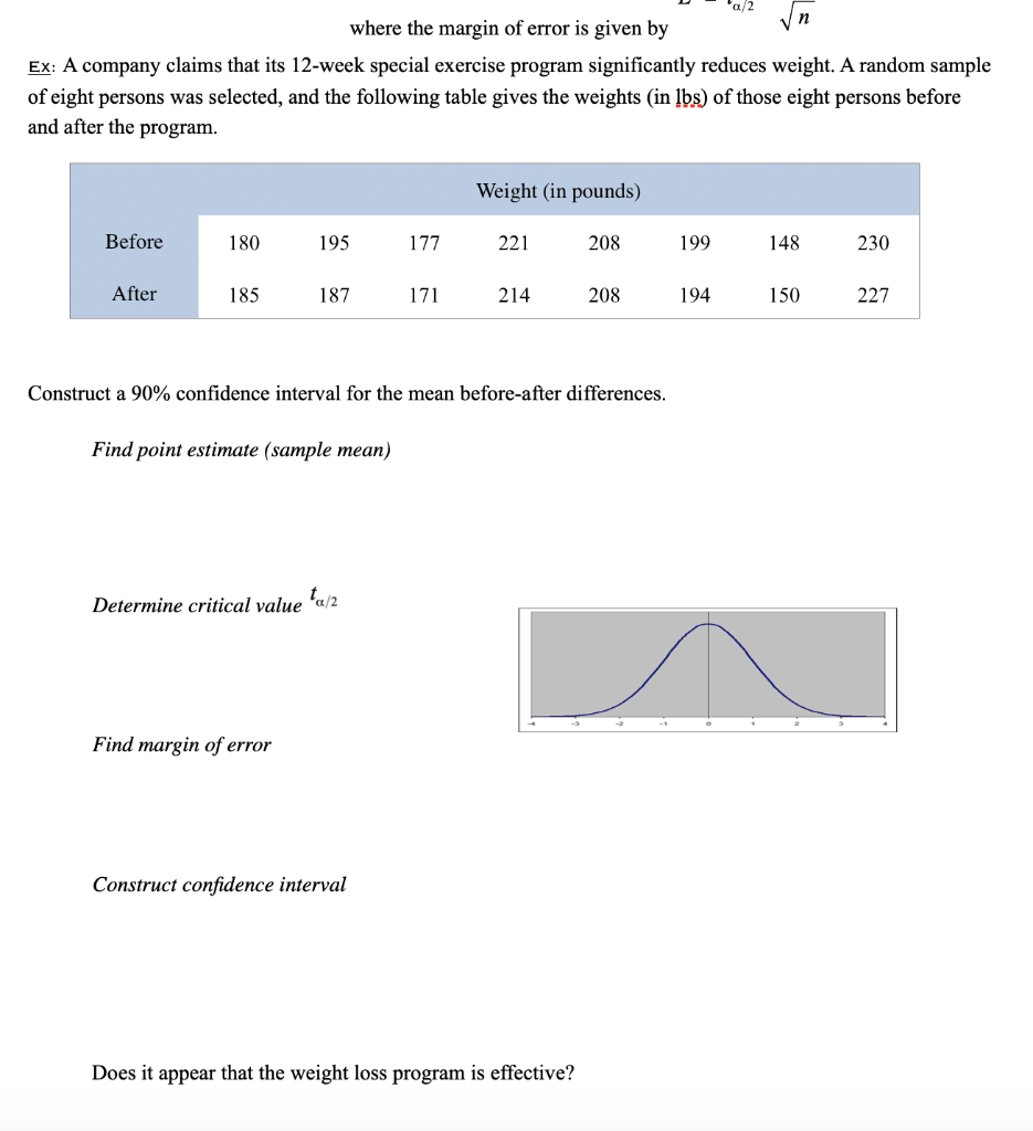 Solved where the margin of error is given by Ex: A company | Chegg.com