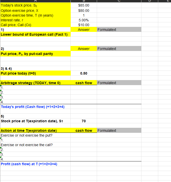 Solved ***(MUST ANSWER IN EXCEL w/ ﻿Functions)***A European | Chegg.com