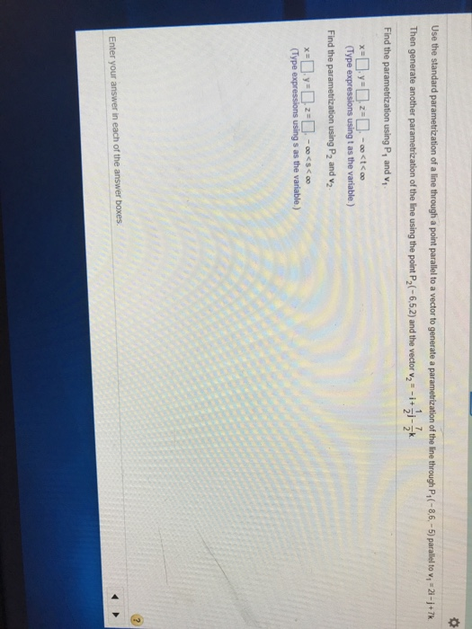 Solved Use the standard parametrization of a ine through a | Chegg.com