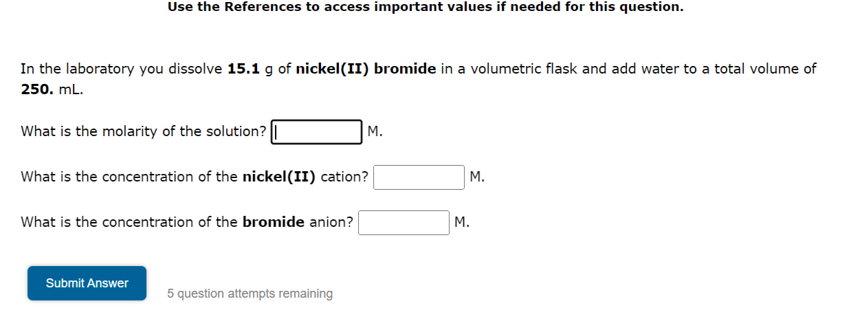 Solved In the laboratory you dissolve 15.1 g of nickel(II) | Chegg.com