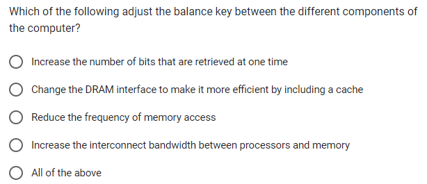 Solved Which of the following adjust the balance key between | Chegg.com