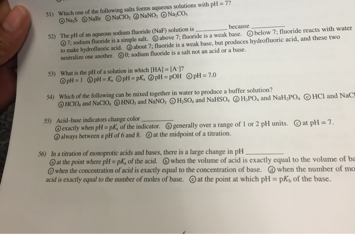 Solved Which one of the following salts forms aqueous | Chegg.com