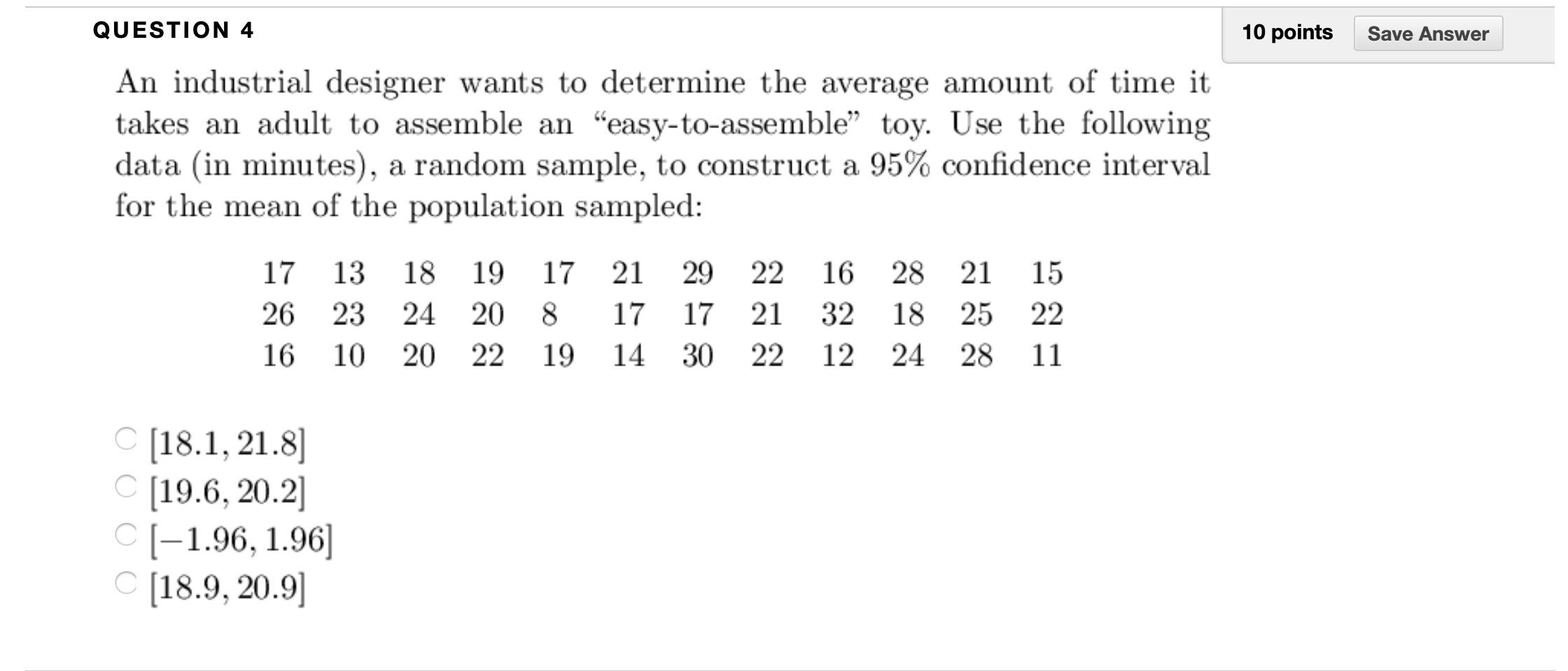 Solved An industrial designer wants to determine the average | Chegg.com