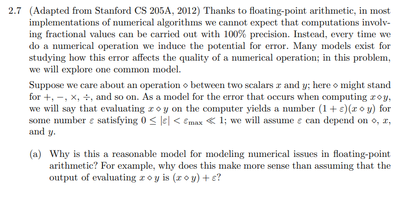 Solved .7 (Adapted from Stanford CS 205A, 2012) Thanks to | Chegg.com