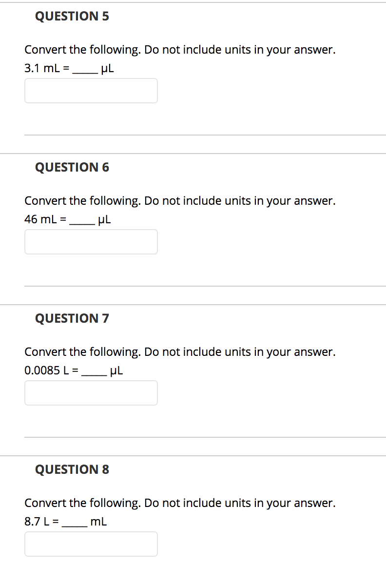 Solved QUESTION 5 Convert the following. Do not include | Chegg.com