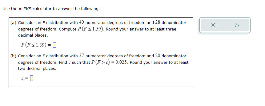 Solved Use the ALEKS calculator to answer the following. (a) | Chegg.com