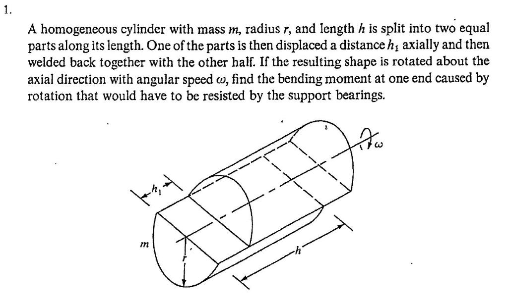 A homogeneous cylinder with mass m, radius r, and | Chegg.com