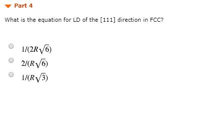 Solved xpression for FCC [100] and [111] in terms of the | Chegg.com