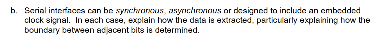 Solved B Serial Interfaces Can Be Synchronous Asynchronous 5238