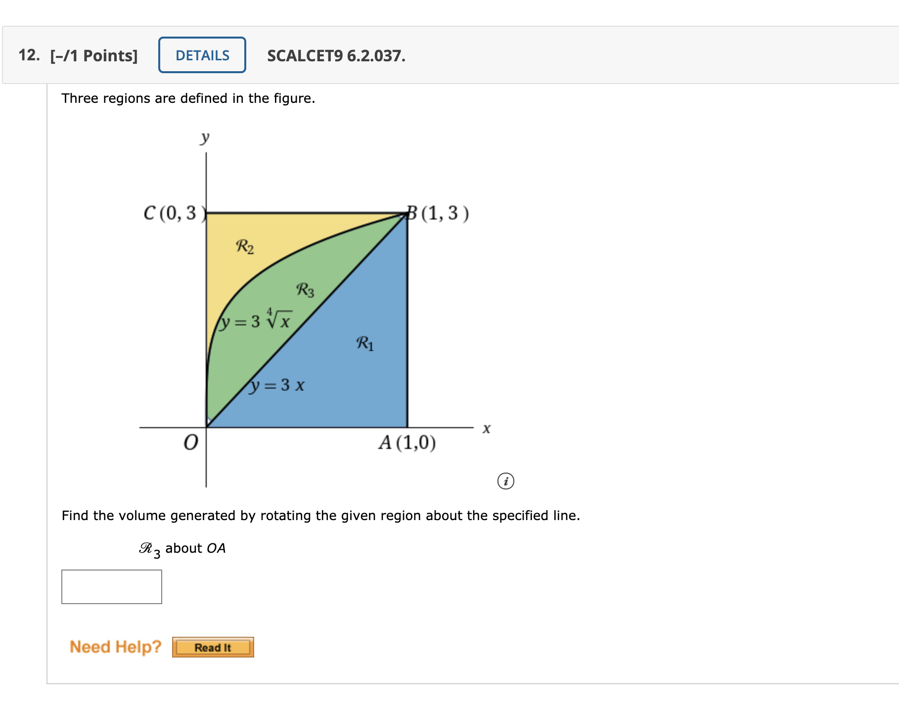 Solved 11. [-/1 Points] DETAILS SCALCET9 6.2.036. Three | Chegg.com
