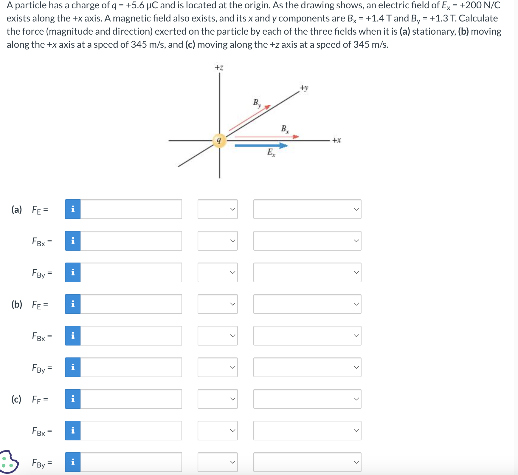 Solved A particle has a charge of q=+5.6μC and is located at | Chegg.com