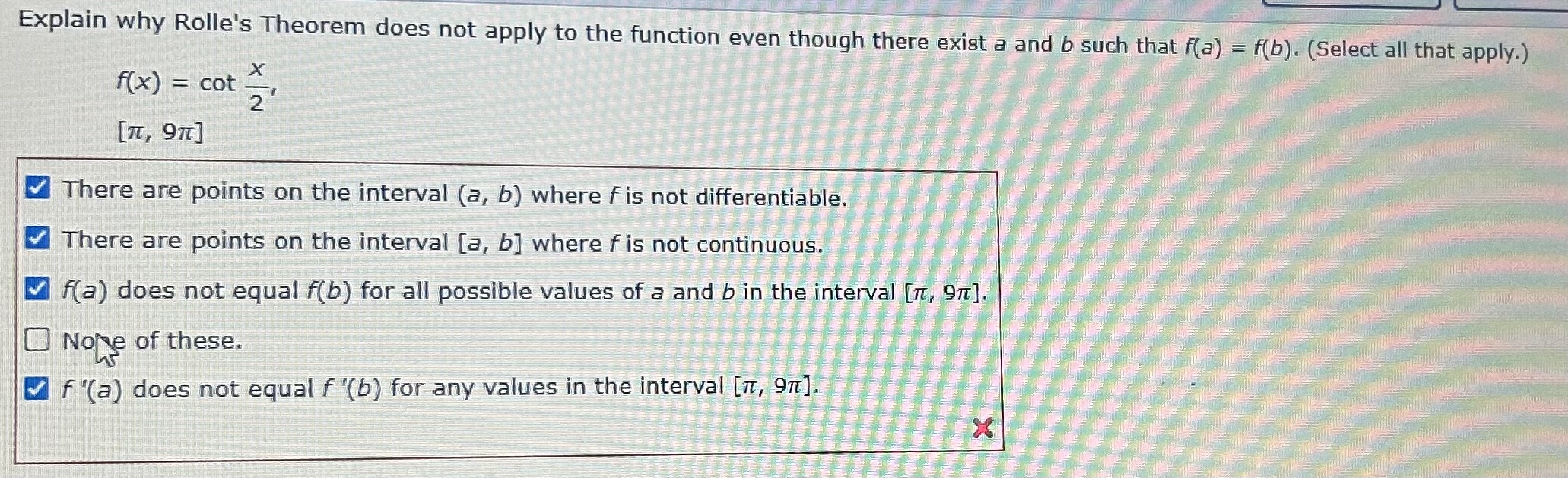 Solved Explain why Rolle's Theorem does not apply to the | Chegg.com