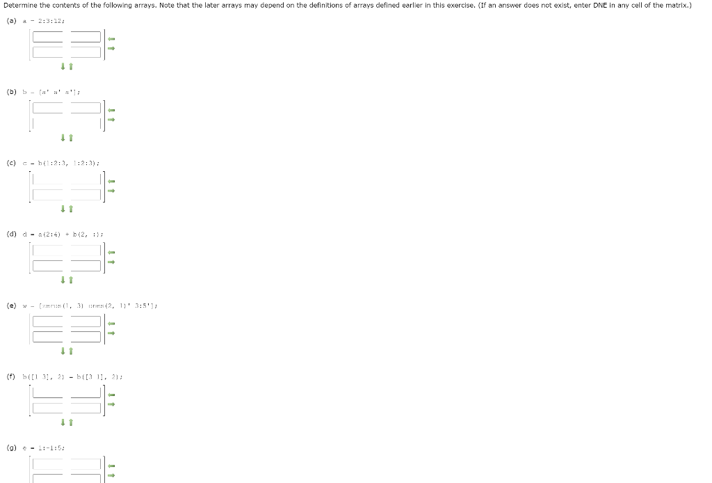 Solved Determine The Contents Of The Following Arrays Note 0522