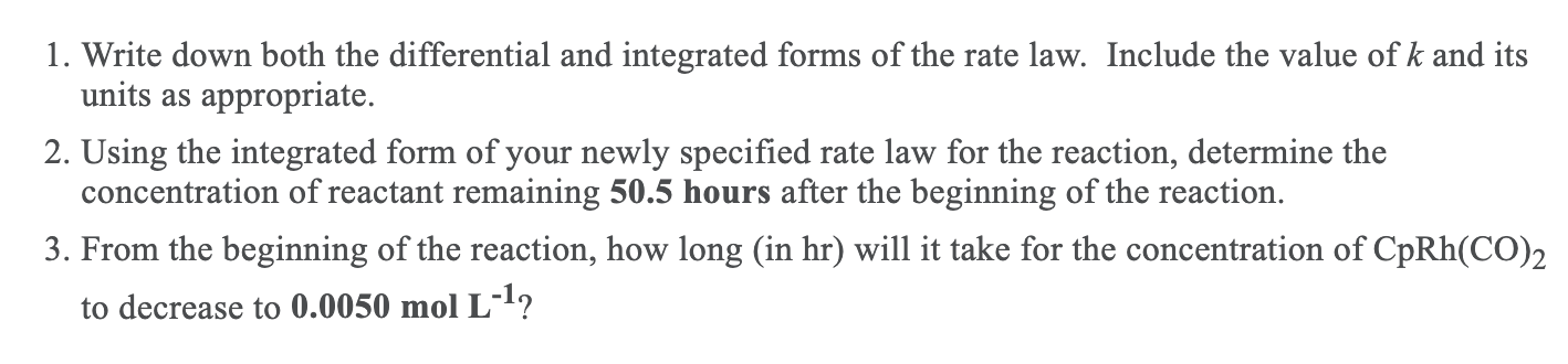 Solved CHEM 202 Spreadsheet Kinetics Answering the 3 | Chegg.com