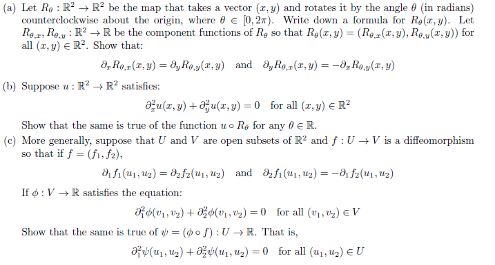 Solved (a) Let Rθ:R2→R2 be the map that takes a vector (x,y) | Chegg.com
