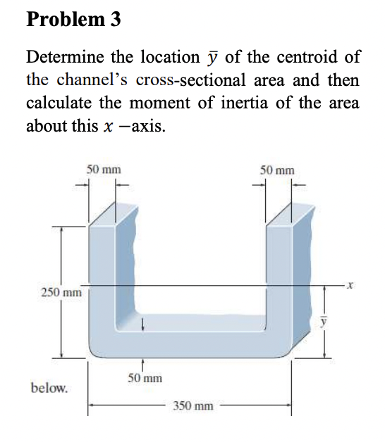 Solved Determine the location yˉ of the centroid of the | Chegg.com